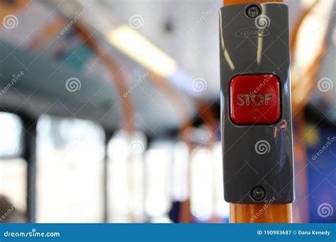 Stop Button Inside Bus In Uk Stock Image Image Of England Tourism 190983687