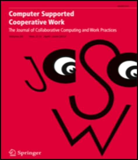 Cover Of Computer Supported Cooperative Work The Journal Of Download Scientific Diagram