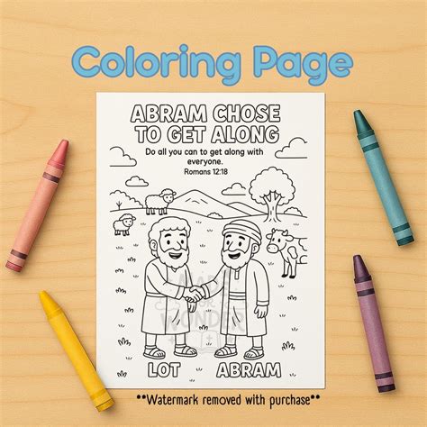 Abraham And Lot Bible Story Coloring Page Abram Chose To Get Along