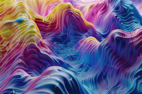 3d Three Dimensional Abstract Background With Neon Colors Stock Illustration Illustration Of