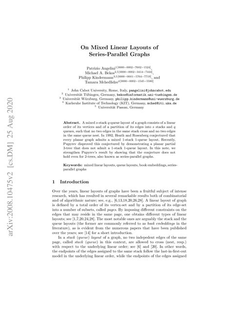 on mixed linear layouts of series parallel graphs deepai