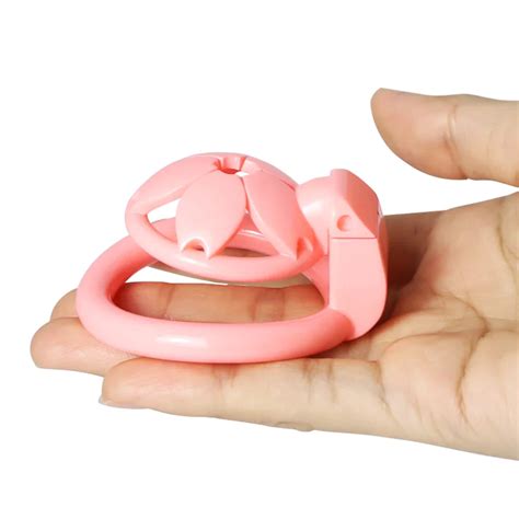 Small Cute Sakura Resin Chastity Cage Micro Tiny Flat Cock Cage For
