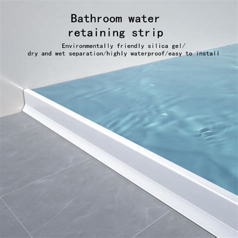 실리콘 욕실 물 유지 스트립 워터 스톱퍼 홍수 배리어 도어 바닥 고무 씰링 스트립 건식 및 습식 분리 욕실용품