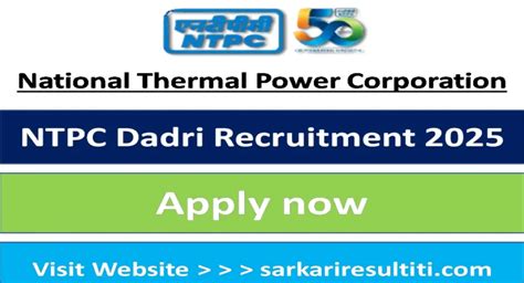 Ntpc Dadri Recruitment 2025 Apply Now