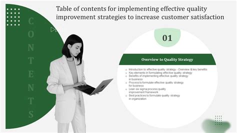 Table Of Contents For Implementing Effective Quality Improvement