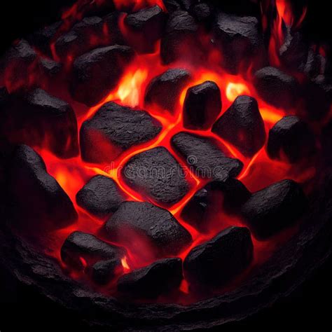 Hot Burning Coals Ai Render Stock Illustration Illustration Of