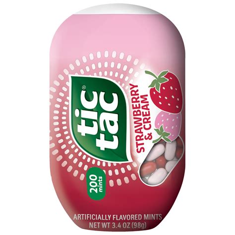 Tic Tac Strawberry And Cream Flavored Mints 34 Oz Portable Pack On The