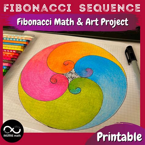 Fibonacci Math And Art Project Fibonacci Sequence Spiral Rectangle Golden