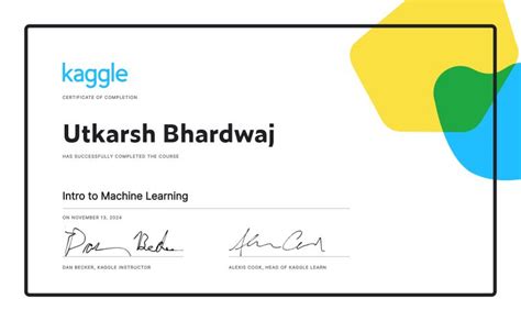 utkarsh bhardwaj completed the intro to machine learning course on