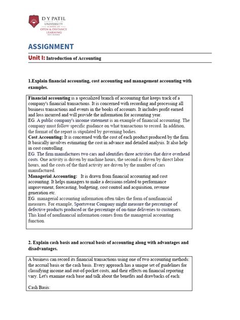 Assignment Intro To Accounting Pdf