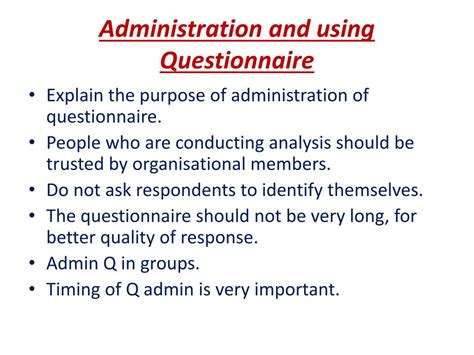 Ppt Questionnaire Methods Of Organisational Diagnosis Powerpoint Presentation Id 1915941