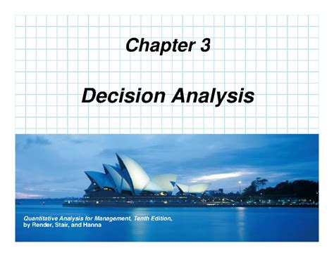 Chapter 3 Decision Analysis Chapter 3chapter 3 Decision Analysis