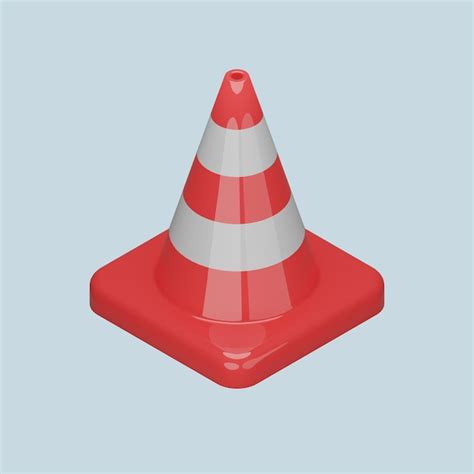 Representación De Objetos 3d De Cono De Construcción Archivo Psd Premium