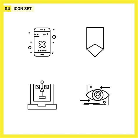 Stock Vector Icon Pack Of Line Signs And Symbols For Close Coding App Badge Development