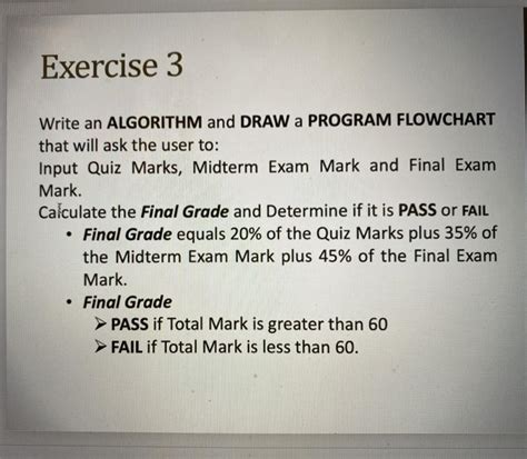 Solved Exercise Write An ALGORITHM And DRAW A PROGRAM Chegg