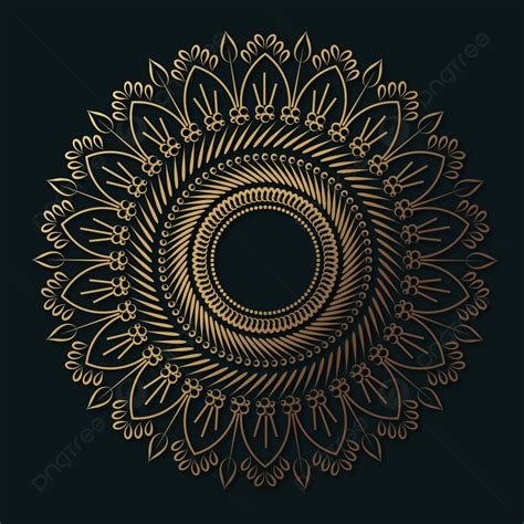 Luxury Dark Background Golden Mandala Art Design Template Vector