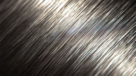 Close Up Of Brushed Aluminum Surface Showcasing Vertical Lines And Reflective Properties Of