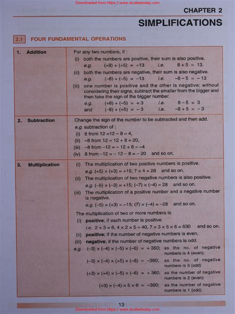 Icse Class 8 Maths Chapter 02 Simplifications Pdf