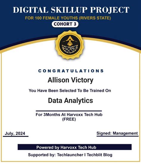 Digitalskillupproject Dataanalytics Harvoxxtechhub Techlauncher Victory Allison