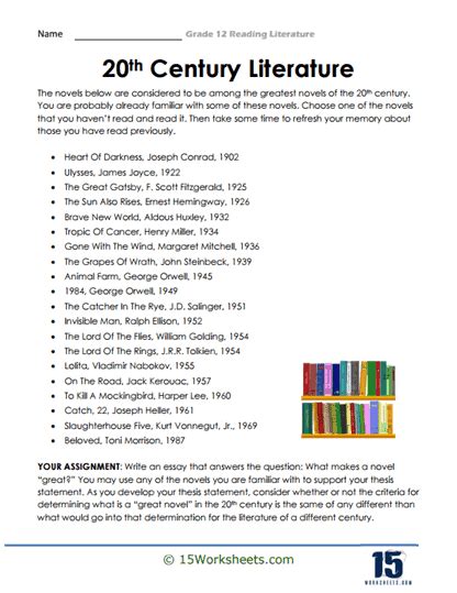 Free Comprehension Worksheets For Grade 12 Reading Literature