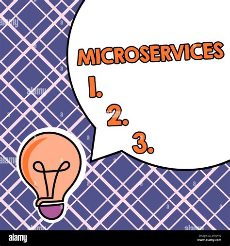 sign displaying microservices word for software development technique