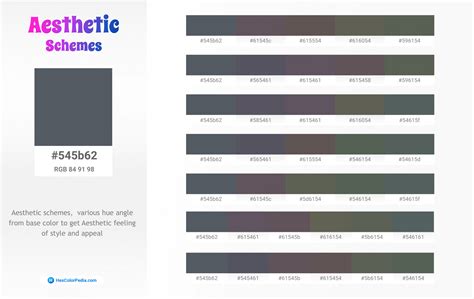 Titanium Grey Color 545b62 Hex Color Conversion Color Schemes