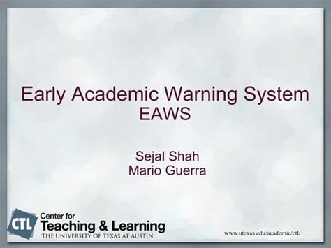 Early Academic Warning System Center For Teaching And Learning Ppt Education