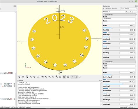 D Part Design With OpenScad Circular Text