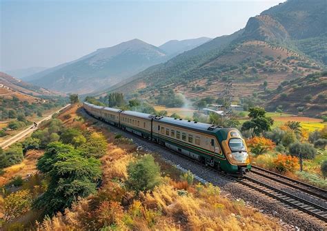 Premium Photo Train Passing Through Scenic Countryside Leisurely