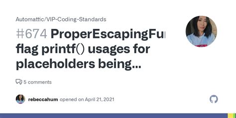 properescapingfunction flag printf usages for placeholders being