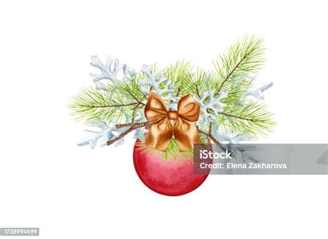 손으로 수채화 그리기 크리스마스 꽃다발 크리스마스 트리 장난감 홀리 잎 전나무 가지 원뿔로 새해 구성 휴일 포장 엽서 스티커 벽지 꽃집 메모장을 위한 예술적인 창조적인