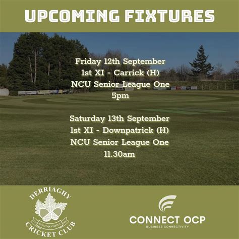 Derriaghy Its The Last Weekend Of The 2025 Season And Its A Huge