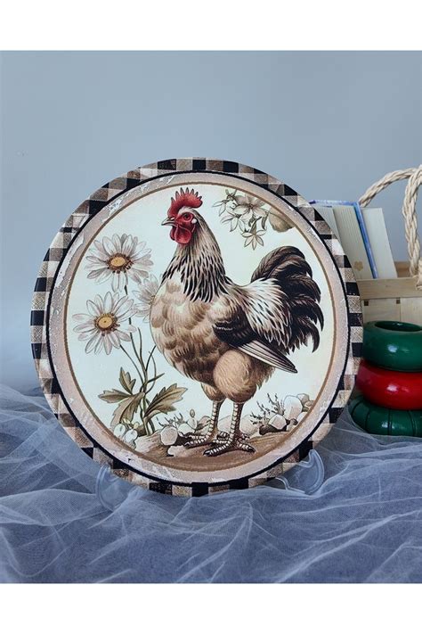 Grandez Home El Yapımı Dekoratif Döküm Duvar Tabağı Rustik Ve Vintage Duvar Dekoru Tavuk