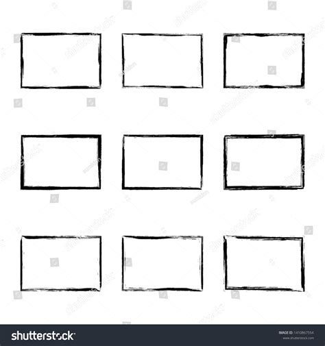 Set Hand Drawn Rectangle Frame Text Stock Vector Royalty Free 1410867554 Shutterstock