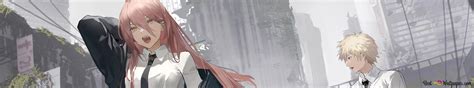 Power Denji And Aki Hayanawa From Chainsaw Man 4k Wallpaper Download