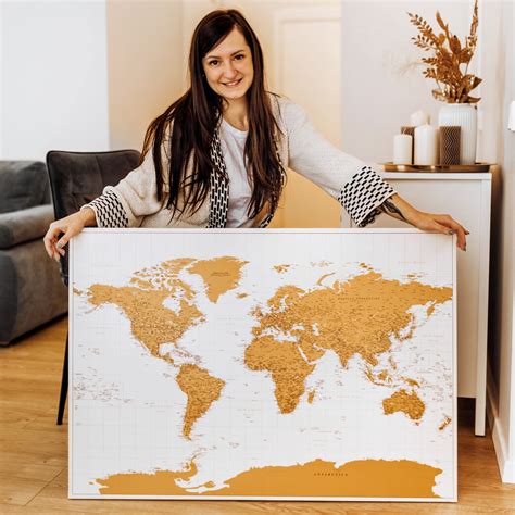 Push Pin World Map Yellow