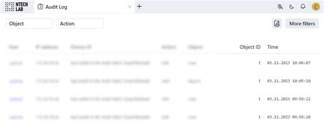 Audit Log FindFace CIBR 2 1 1 Documentation