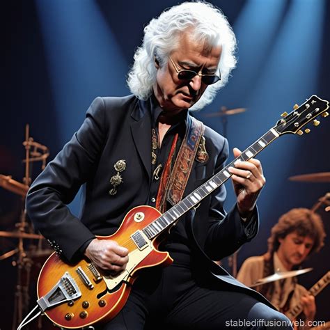 Jimmy Page Playing A Hybrid Instrument That Combines An Albacore Tuna