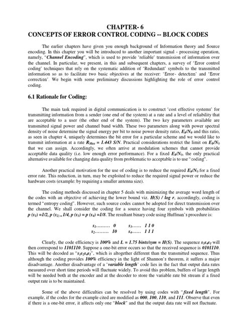 chapter 6 concepts of error control coding block codes pdf