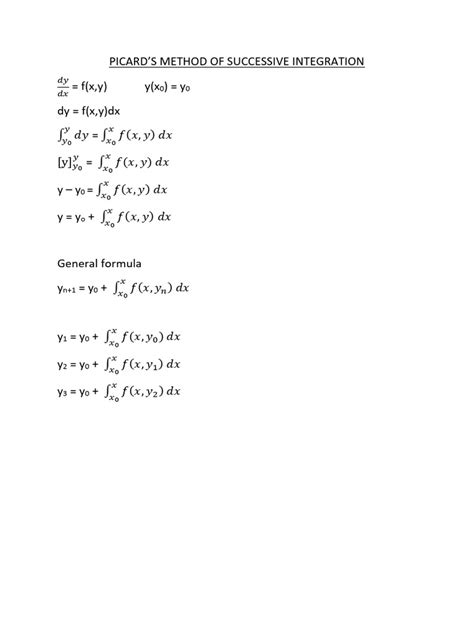 Picards Method Notes Pdf