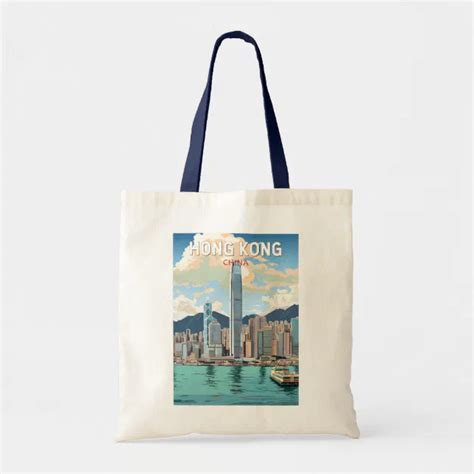 Hong Kong China Travel Art Vintage Tote Bag Zazzle