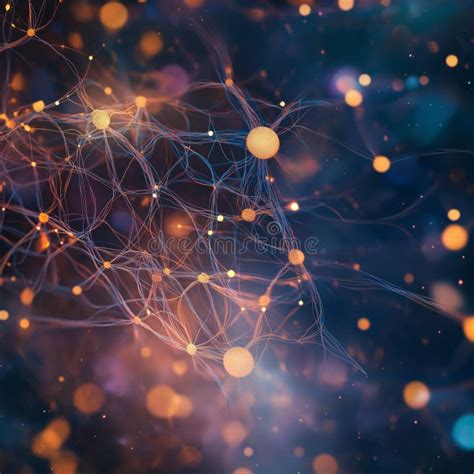 Neural Network Visualization With Glowing Nodes And Interconnected