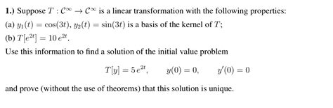 Solved Suppose T C C Is A Linear Transformation Chegg