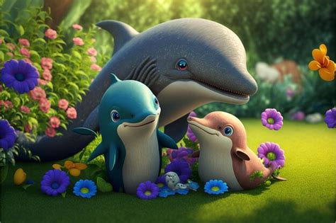 Premium Ai Image The Dolphin And The Dolphin Are On The Grass