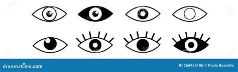 Eye Icon Set Eyesight Symbol Retina Scan Eye Icons Simple Eyes