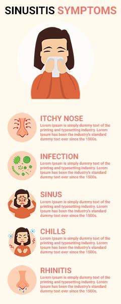 Sinusitis Symptoms Infographics Template