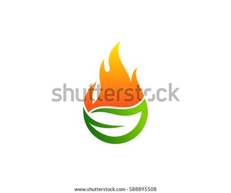 Green Fire Logo Design Element Stock Vector Royalty Free 588895508