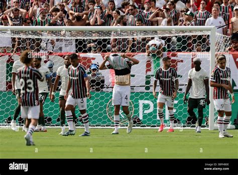 Fluminenses Ignacio Covers His Face During The Club World Cup Semifinal Soccer Match Between