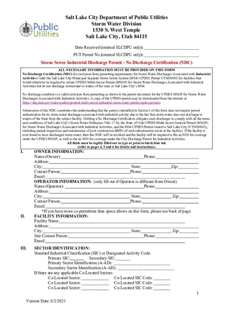 Fillable Online Fillable Online Salt Lake City Public Utilities Fax Email Print Fax Email Print