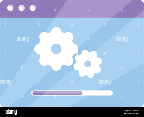 Software Update Installing Represented By A Progress Bar And Gears On A Computer Screen Stock